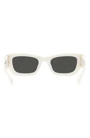 Miu Miu 53mm Rectangular Sunglasses - White
