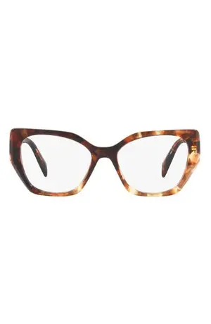 Prada Prada 54mm Square Optical Glasses Brown Tort