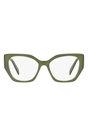 Prada Prada 54mm Square Optical Glasses Dark Green