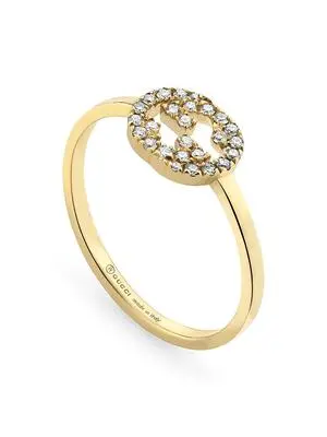 Gucci Interlocking G 18k & 0.12 Tcw Diamond Ring - Yellow Gold