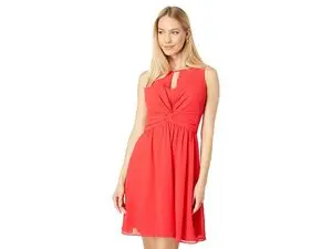 Vince Camuto Chiffon Twist Front Fit-and-flare Dress