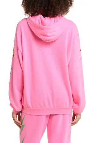 Aviator Nation Relaxed Graphic Hoodie - Neon Pink