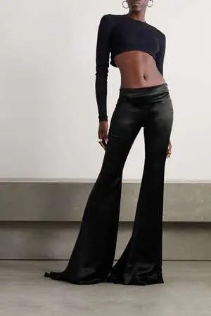 ANN DEMEULEMEESTER Elfa Satin Flared Pants