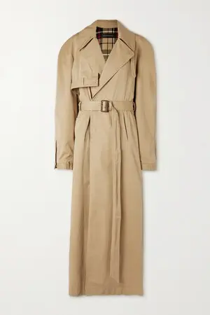 Balenciaga Oversized Asymmetric Cotton-twill Trench Coat - Neutrals
