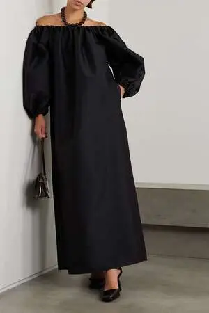 Bernadette Bobby Gathered Taffeta Maxi Dress