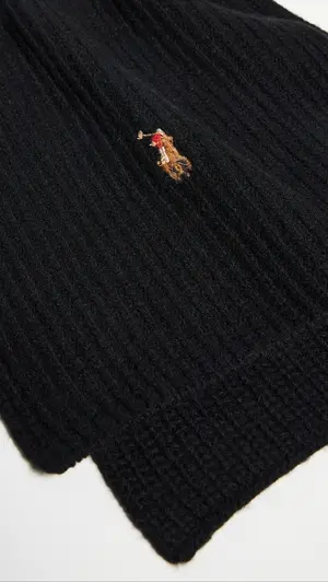 Polo Ralph Lauren Signature Knit Scarf - Polo Black
