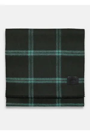 Vince Windowpane Wool And Cashmere Double-face Scarf - Green