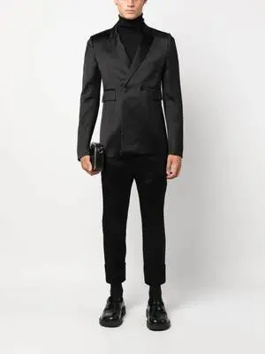SAPIO Satin-finish Cropped Tailored Trousers