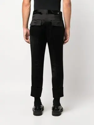 SAPIO Satin-finish Cropped Tailored Trousers