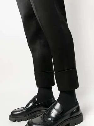 SAPIO Satin-finish Cropped Tailored Trousers