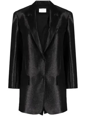 Sportmax Single-breasted Metallic-finish Blazer