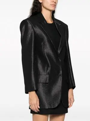Sportmax Single-breasted Metallic-finish Blazer