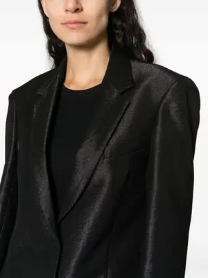 Sportmax Single-breasted Metallic-finish Blazer