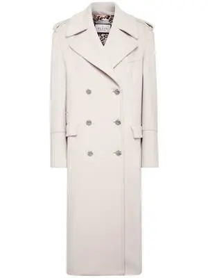 Philipp Plein Skull Crystal-embellished Double-breasted Coat