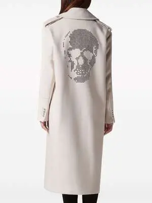 Philipp Plein Skull Crystal-embellished Double-breasted Coat