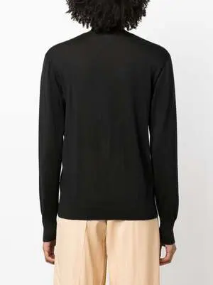 JIL SANDER Fine-knit V-neck Cardigan - Black