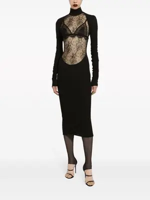 Dolce & Gabbana Midi Lace-panel Dress