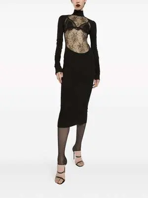 Dolce & Gabbana Midi Lace-panel Dress