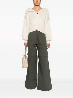 SA SU PHI Zip-up Puff-sleeves Cardigan - White
