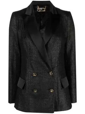 Elisabetta Franchi Double-breasted Blazer - Black