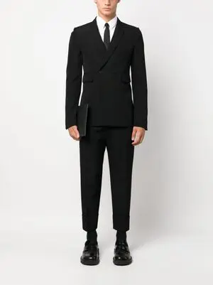 SAPIO Pleat-detail Wool-cotton Tailored Trousers - Black