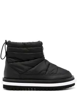 Tommy Hilfiger Logo-patch Padded Ankle Boots - Black