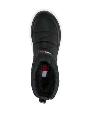 Tommy Hilfiger Logo-patch Padded Ankle Boots - Black