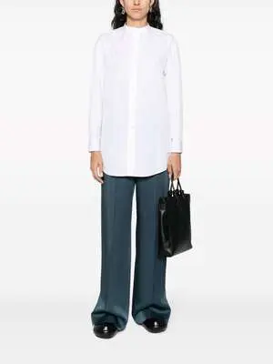 JIL SANDER Band-collar Cotton Poplin Shirt - White