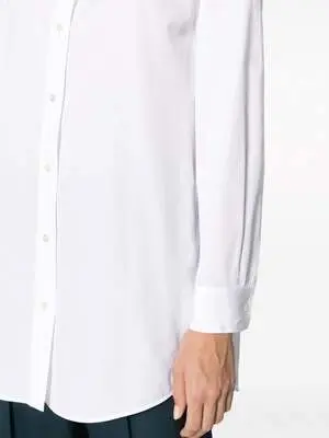 JIL SANDER Band-collar Cotton Poplin Shirt - White