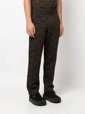 Moschino Logo-jacquard Straight-leg Trousers