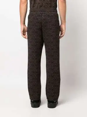 Moschino Logo-jacquard Straight-leg Trousers