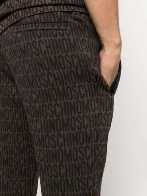 Moschino Logo-jacquard Straight-leg Trousers