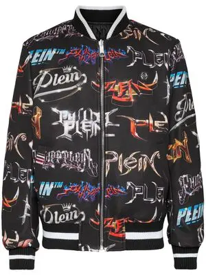 Philipp Plein Lettering Reversible Bomber Jacket
