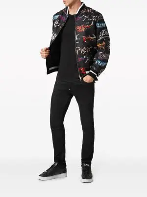 Philipp Plein Lettering Reversible Bomber Jacket