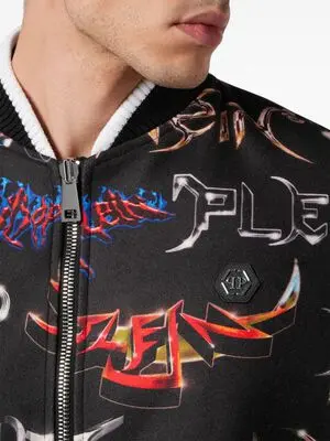 Philipp Plein Lettering Reversible Bomber Jacket