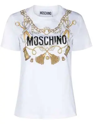 Moschino Graphic-print Organic Cotton T-shirt - White