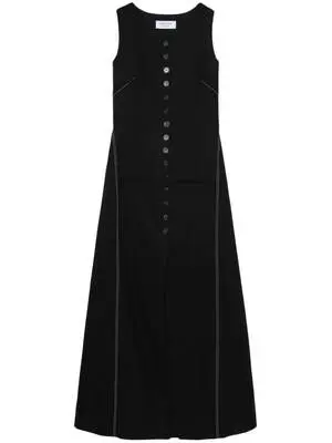 MARINE SERRE Flared Midi Dress - Black