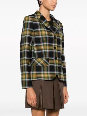 Kenzo Tartan-check Single-breasted Blazer