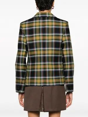Kenzo Tartan-check Single-breasted Blazer