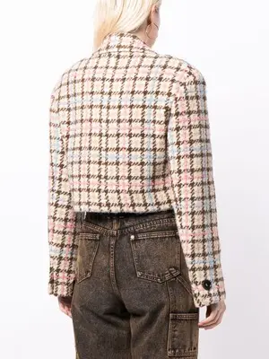 MSGM Cropped Tweed Jacket