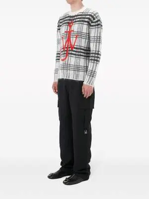 JW Anderson Tartan-check Crew-neck Jumper - White