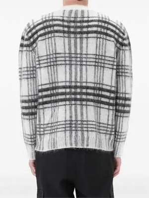 JW Anderson Tartan-check Crew-neck Jumper - White