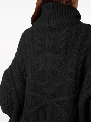 Philipp Plein Skull & Bones Cable-knit Jumper - Black