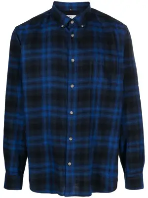 Woolrich Plaid-check Long-sleeve Cotton Shirt