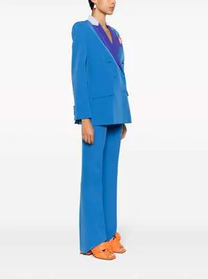 HEBE STUDIO Bianca Colour-block Crepe Blazer