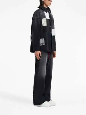 Marni Patchwork-detail Denim Shirt - Black
