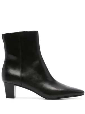 Ralph Lauren Willa Burnished Leather Ankle Boots - Black