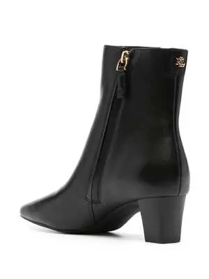 Ralph Lauren Willa Burnished Leather Ankle Boots - Black