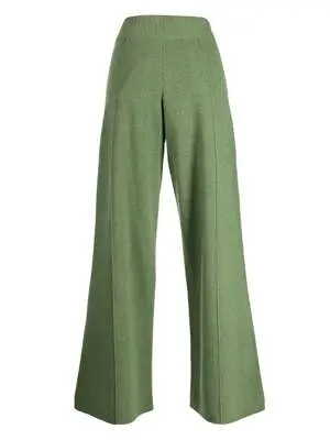 Pringle Of Scotland Elasticated Wool-cashmere Blend Trousers - Green