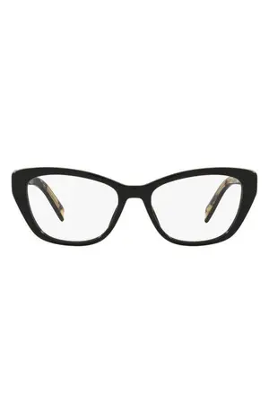 Prada Prada 52mm Cat Eye Optical Glasses Black